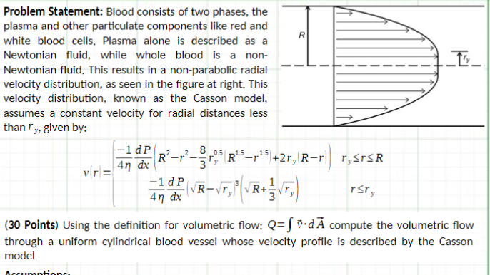 Solved Compute the Volumetric Flow using Casson | Chegg.com