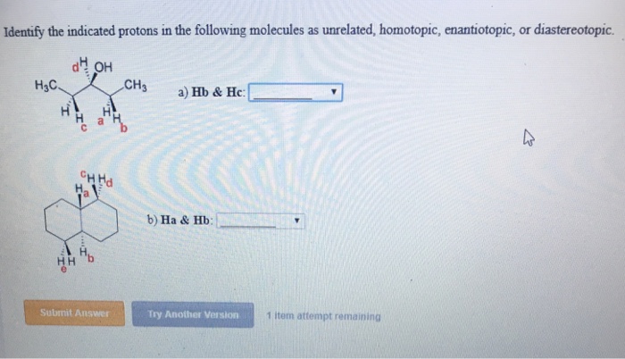 Solved Identify the indicated protons in the following | Chegg.com