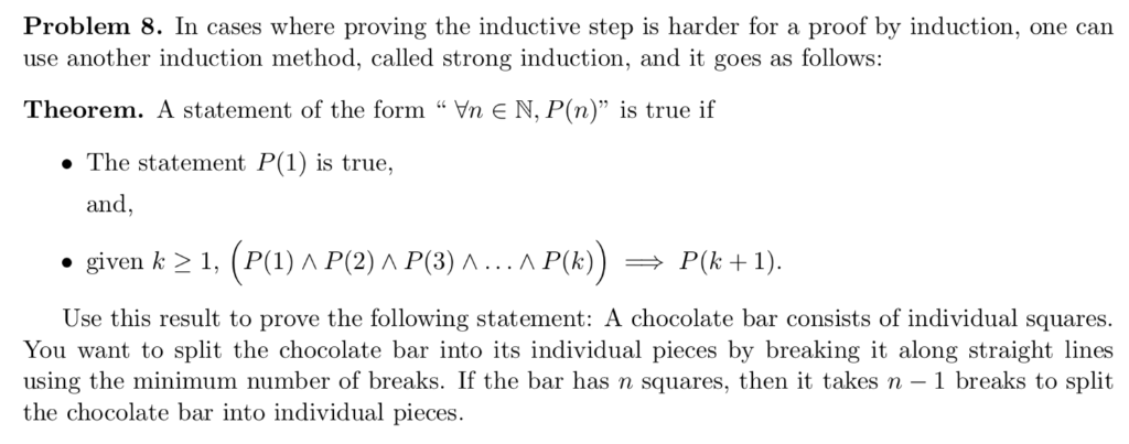 Solved Problem 8. In cases where proving the inductive step | Chegg.com
