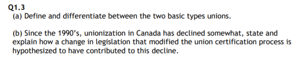 Solved Q1.3 (a) Define and differentiate between the two | Chegg.com