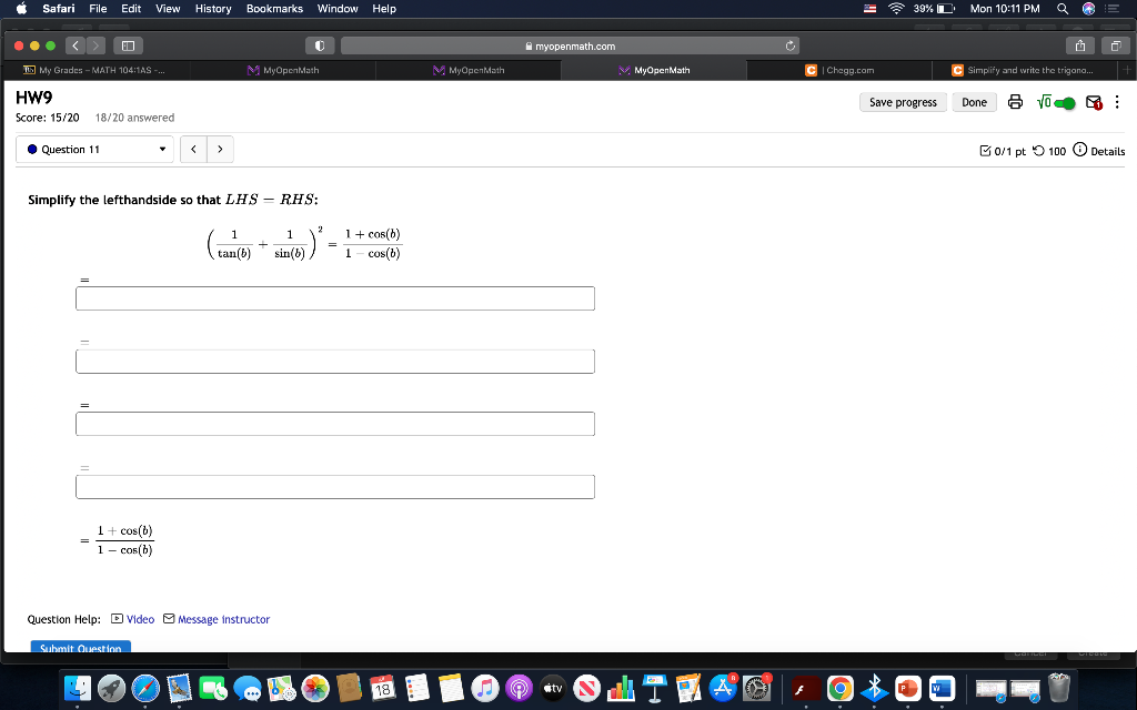 Solved Simplify the lefthandside so that LHS=RHS : | Chegg.com