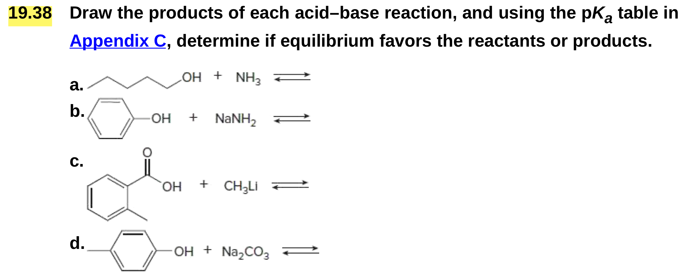Solved by an EXPERT 19.38 ﻿Draw the products of ﻿each acid-base reaction, | Chegg.com