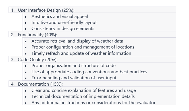 Solved Title: Weather Forecast Desktop Widget Objective: The | Chegg.com