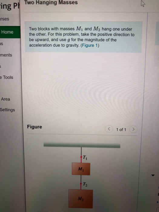 Solved Two Hanging Masses ing P rses Two blocks with masses | Chegg.com
