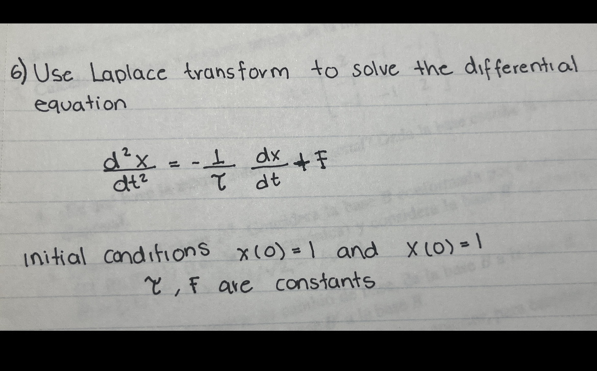 Solved 6) Use Laplace transform to solve the differential | Chegg.com