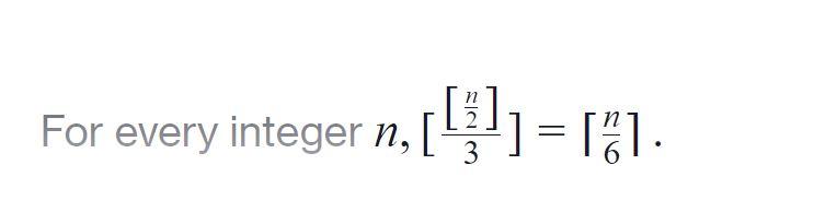 Solved For every integer n, [.3'] = [%). n] | Chegg.com