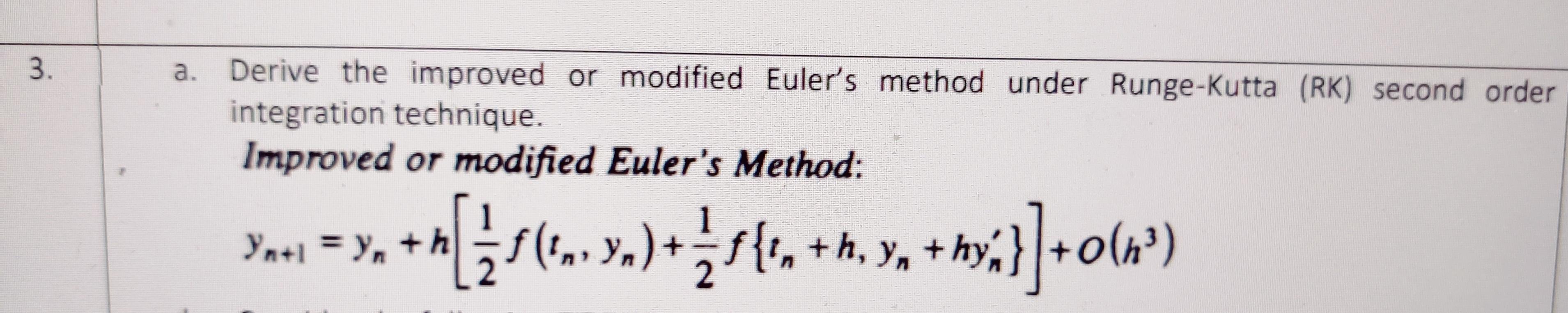 [solved] A Derive The Improved Or Modified Euler S M