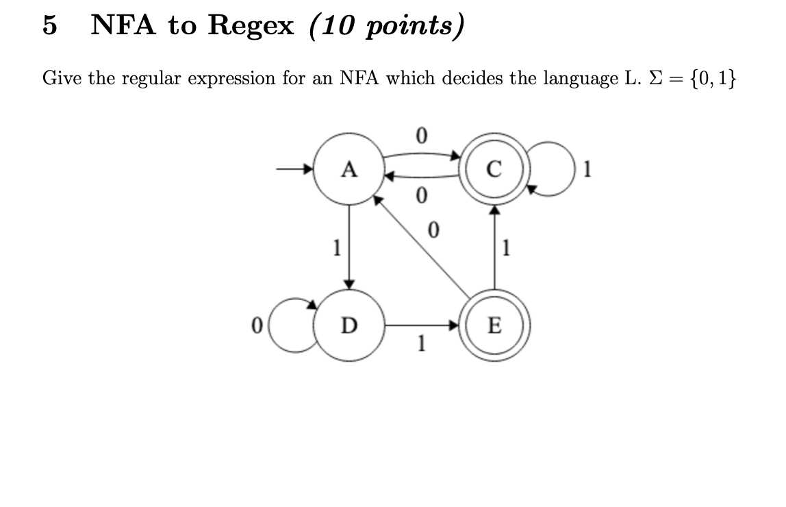 Solved 5 Nfa To Regex 10 Points Give The Regular 