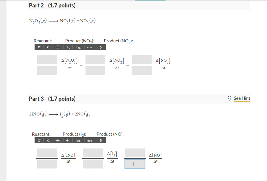 Solved Complete the expressions for the rate of appearance | Chegg.com