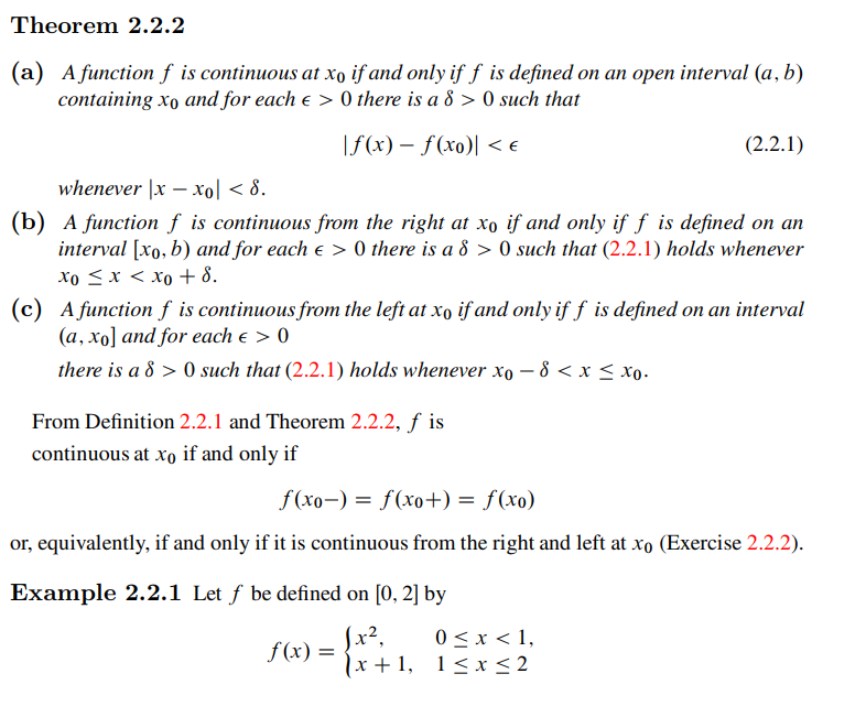 Solved (a) A function f is continuous at x0 if and only if f | Chegg.com