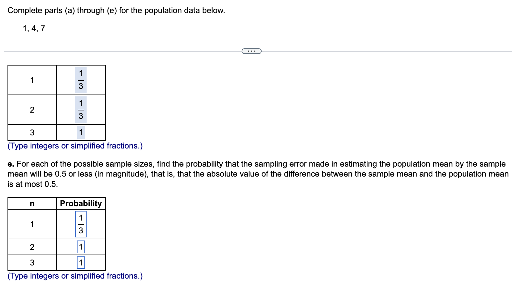 Solved Complete parts (a) through (e) for the population | Chegg.com