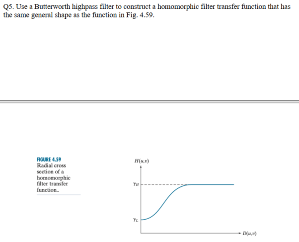 Solved Q5. Use a Butterworth highpass filter to construct a | Chegg.com