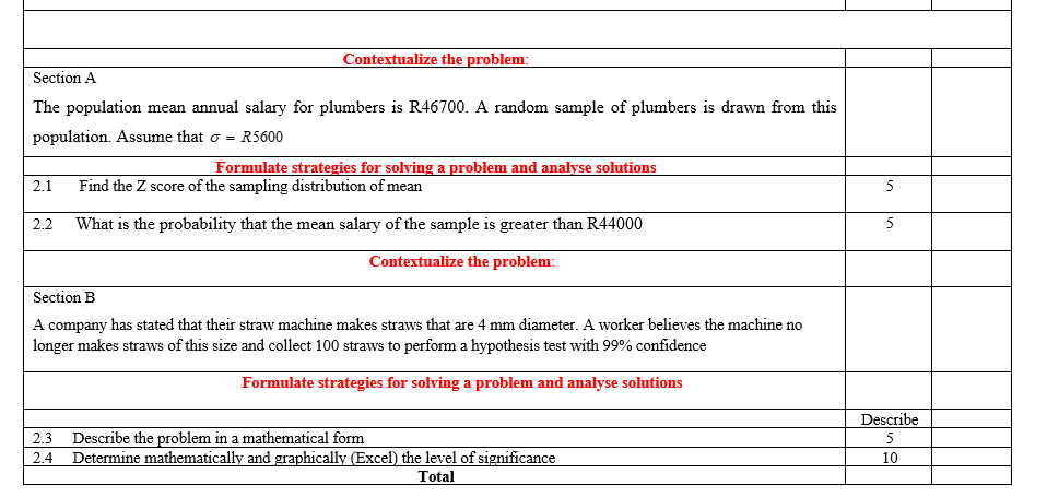 Solved Contextualize the problem: Section A The population | Chegg.com