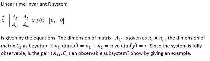 Solved Linear time-invariant R system [ 41 42 ]*; 10) =[Go | Chegg.com