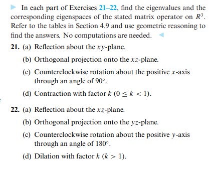 Solved In each part of Exercises 21-22, find the eigenvalues | Chegg.com