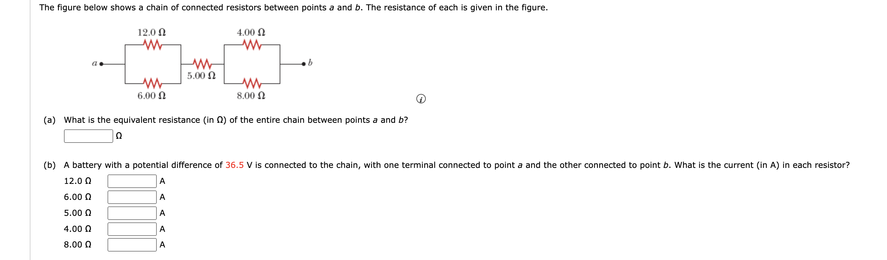 Solved The figure below shows a chain of connected resistors | Chegg.com