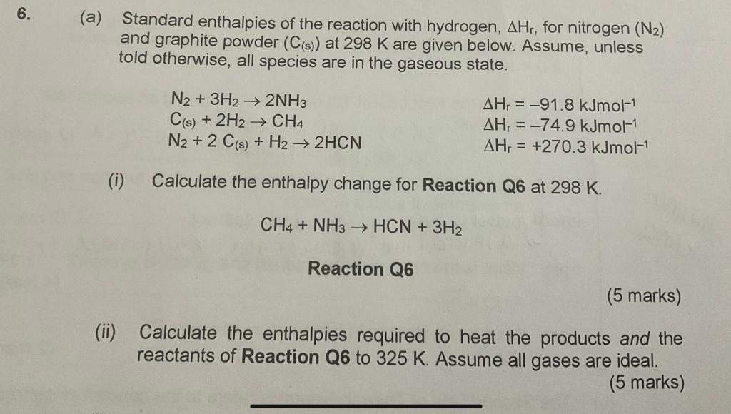 Solved Standard enthalpies of the reaction with hydrogen, | Chegg.com