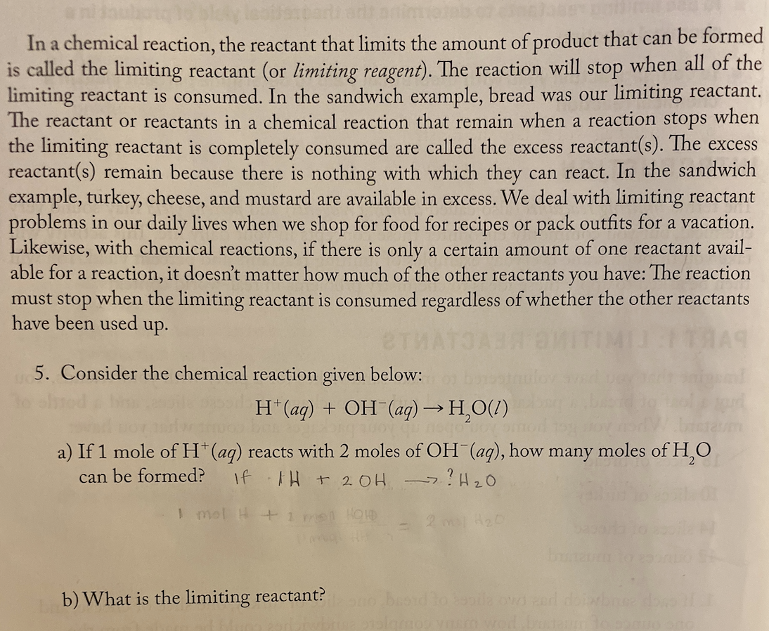 Solved: In A Chemical Reaction, The Reactant That Limits T... | Chegg.com