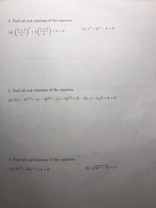 Solved Find all real solutions of the equation. (a) (x + | Chegg.com
