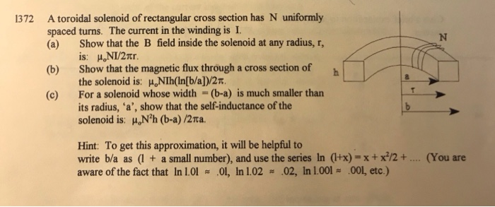 Solved A toroidal solenoid of rectangular cross section has | Chegg.com