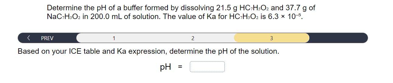 Solved Determine the pH of a buffer formed by dissolving | Chegg.com
