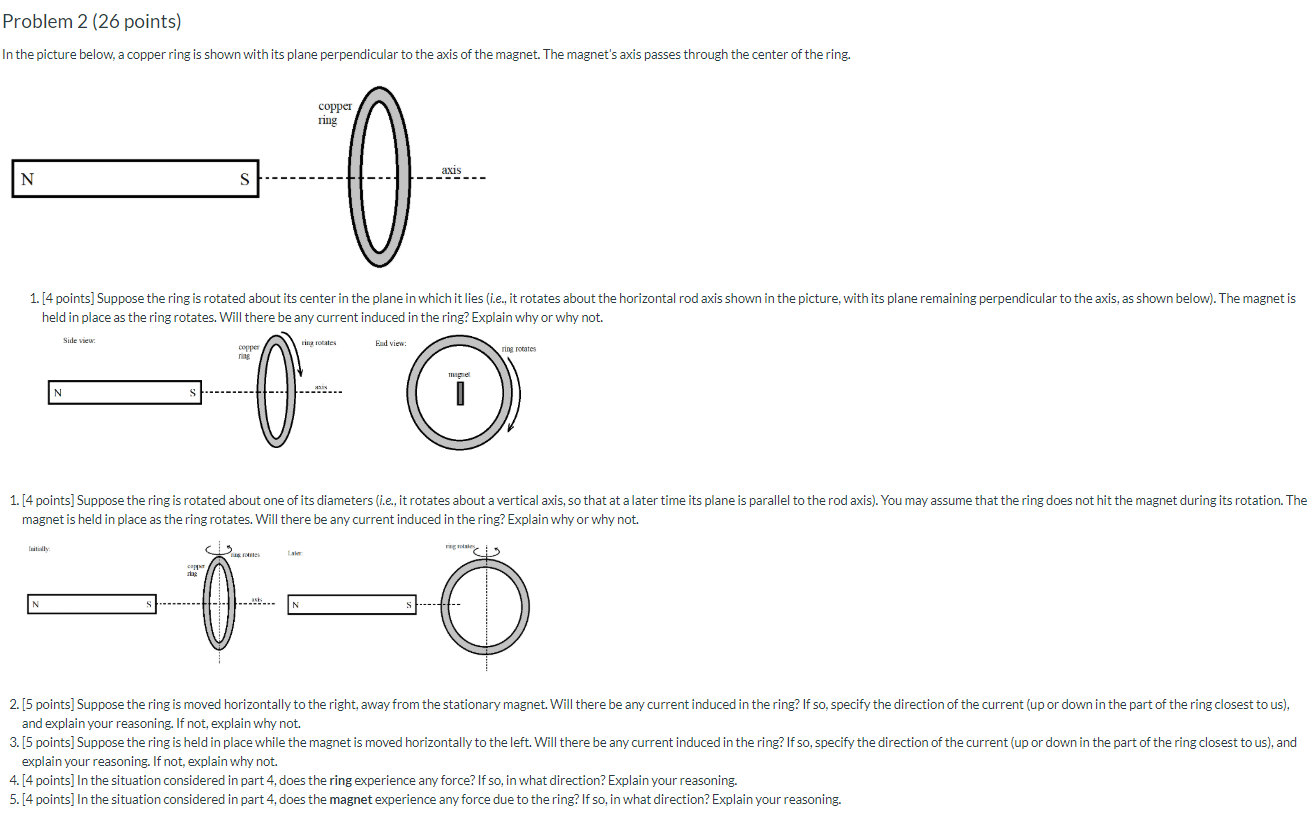 Solved Problem 2 (26 points) In the picture below, a copper | Chegg.com