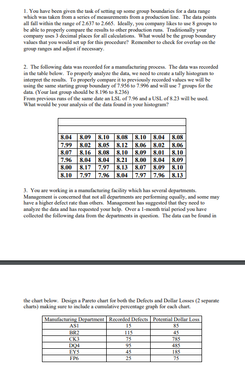 Solved 1. You have been given the task of setting up some | Chegg.com