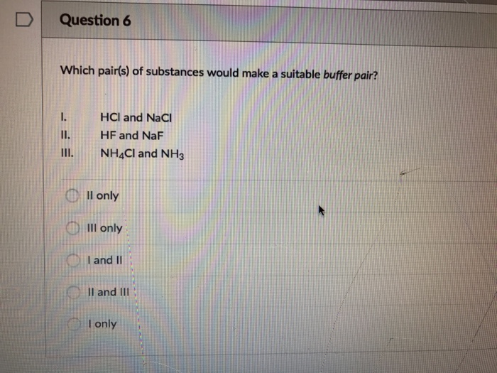 Solved Which pair(s) of substances would make a suitable | Chegg.com
