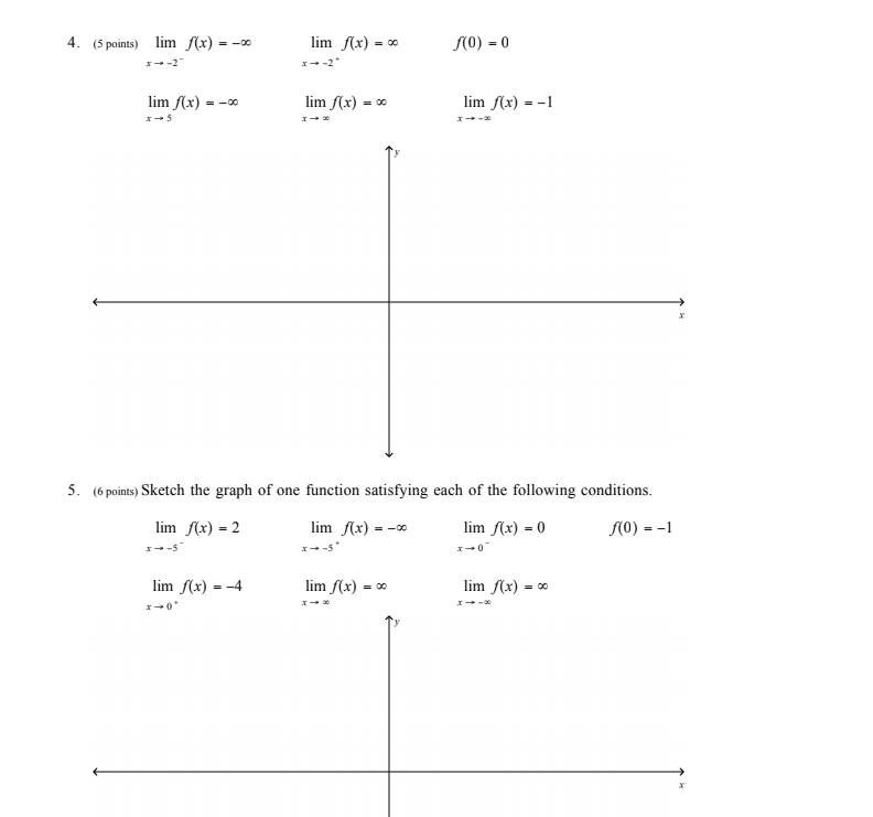 Solved 1. (5 points) Use the graph below to evaluate the | Chegg.com