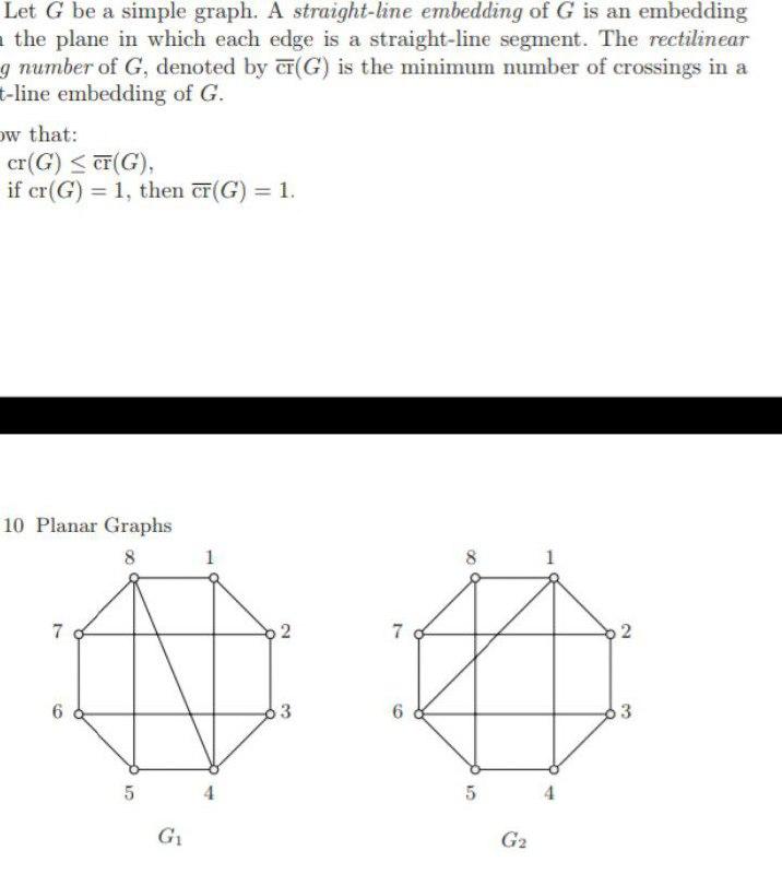 Solved Let G be a simple graph. A straight-line embedding of | Chegg.com