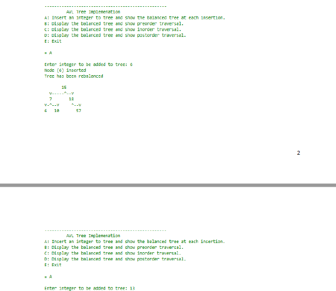 Solved AVL Tree Implementation program Important note: You | Chegg.com