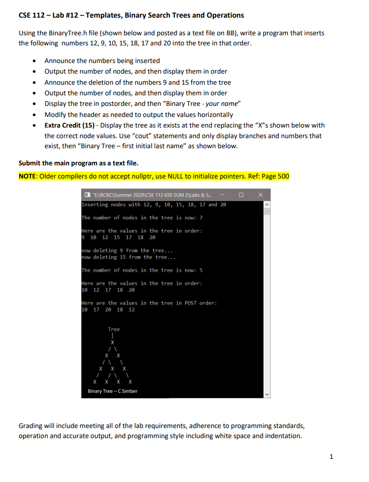 Solved // Binary Tree Template #ifndef BINARYTREE_H #define | Chegg.com Solved // Binary Tree Template #ifndef BINARYTREE_H #define | Chegg.com