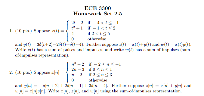 Solved ECE 3300 Homework Set 2.5 2t - 2 if – 4 | Chegg.com