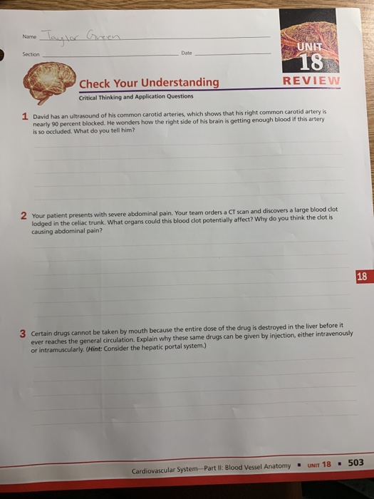 Solved UNIT Section Date 18 REVIEW Check Your Understanding | Chegg.com