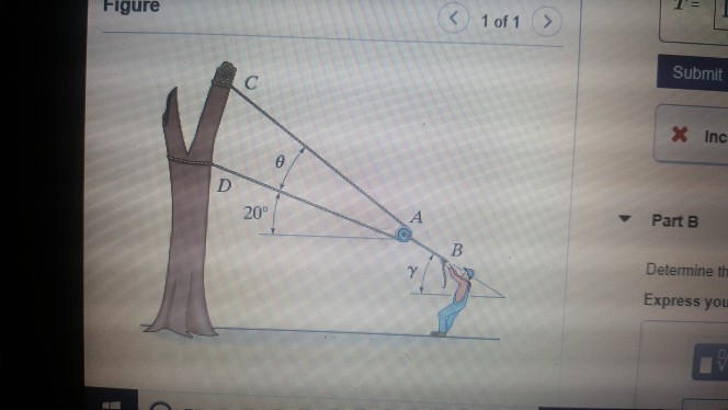 Solved The man attempts to pull down the tree using the | Chegg.com