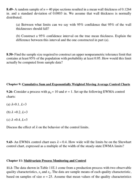 Solved Chapter 8: Process and Measurement System Capability | Chegg.com