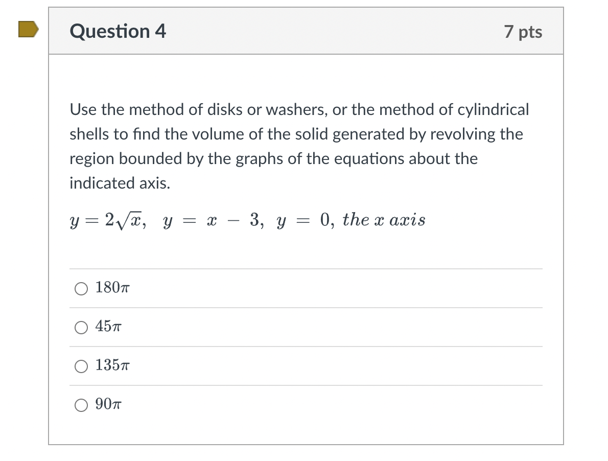 Solved Use the method of disks or washers, or the method of | Chegg.com