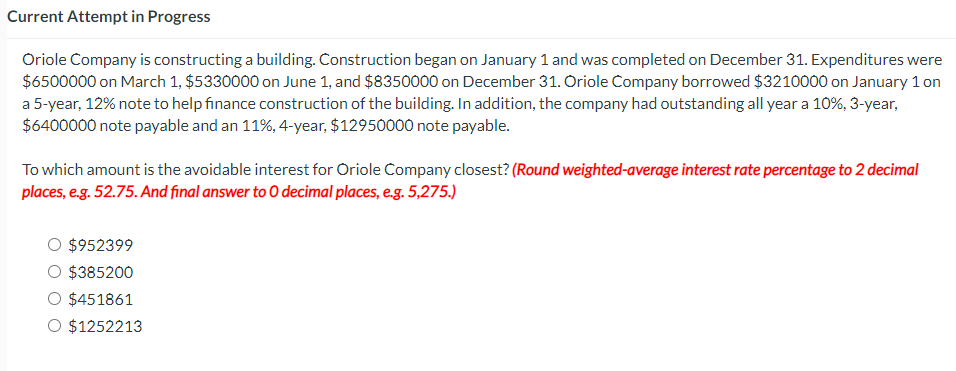 Solved Oriole Company is constructing a building. | Chegg.com