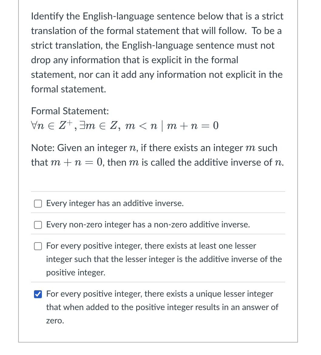 Solved Identify the English-language sentence below that is | Chegg.com