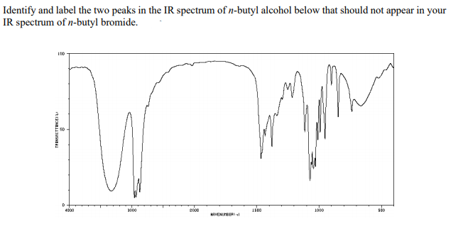 Solved Identify and label the two peaks in the IR spectrum | Chegg.com