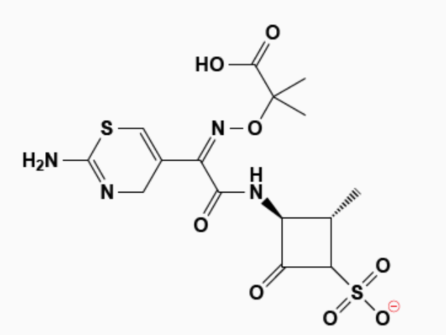 Solved 1. In the structure of the antibiotic Aztreonam | Chegg.com