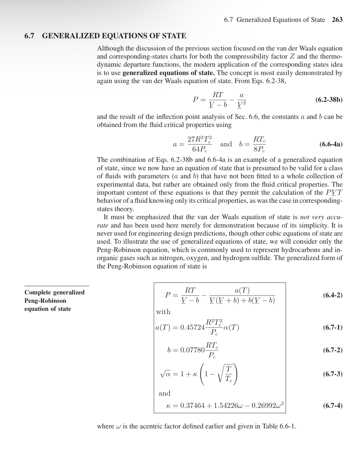 6.7 Generalized Equations of State 263 6.7 | Chegg.com