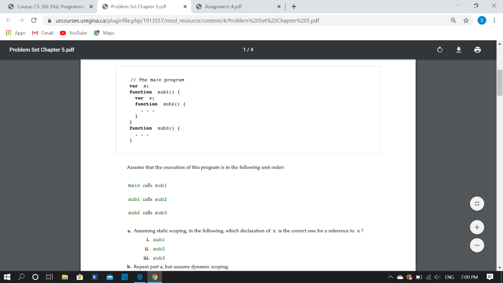 Solved 3 Course: CS 350 (Hu): Programmit X Problem Sel | Chegg.com