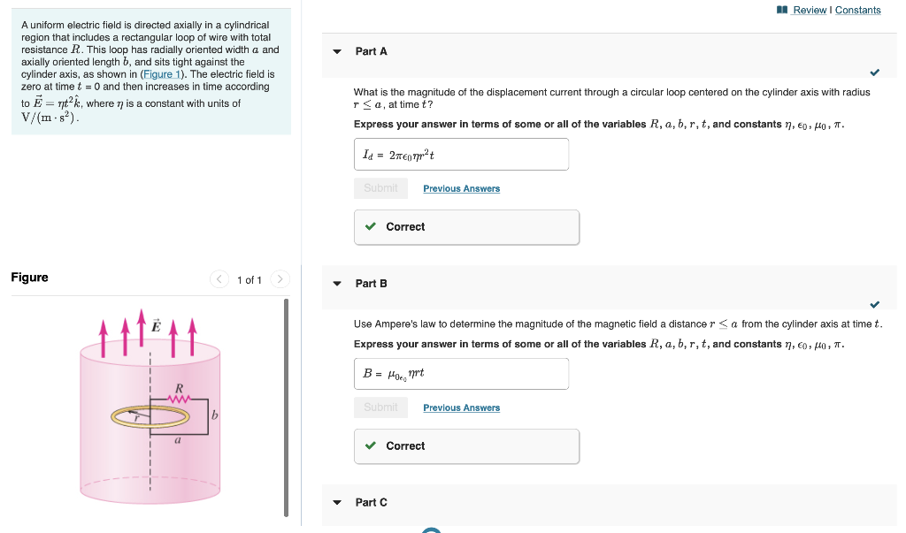 Solved Review Constants Part A A uniform electric field is | Chegg.com