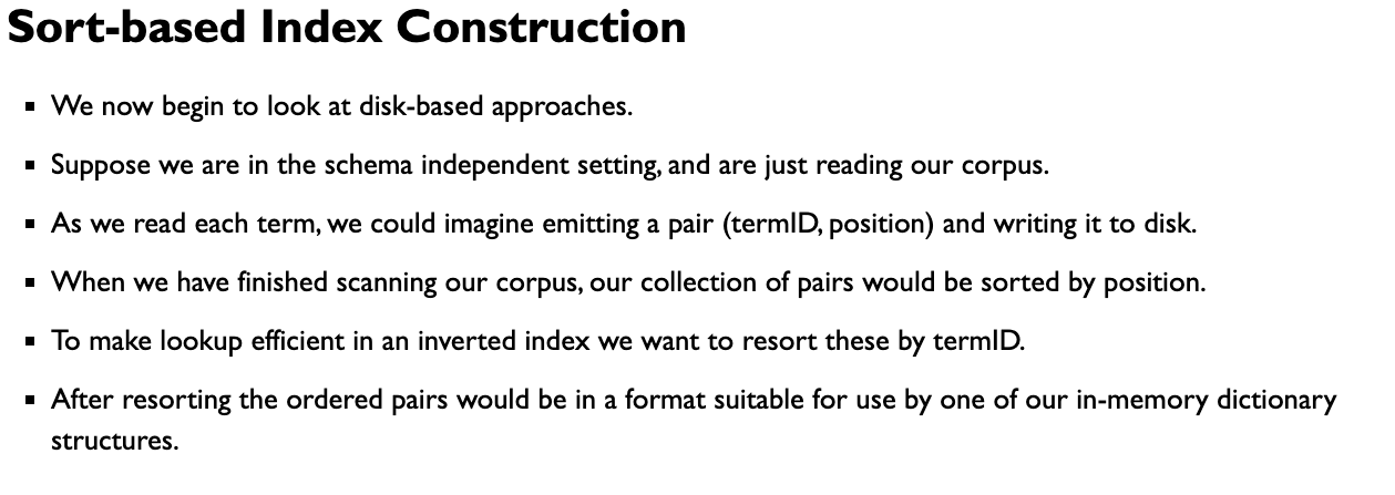 Sort-based Index Construction Code | Chegg.com