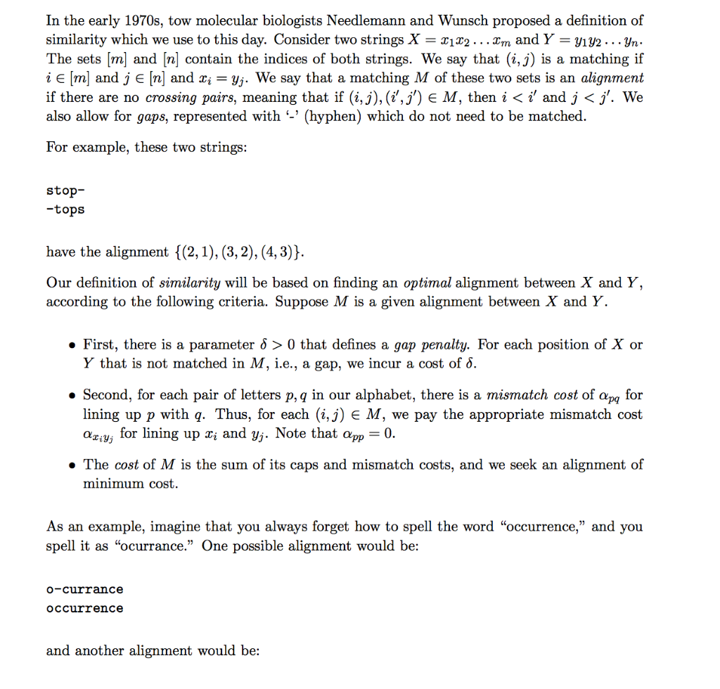 O Curr Ance Occurre Nce First Alignment One Gap One Mismatch Second ...