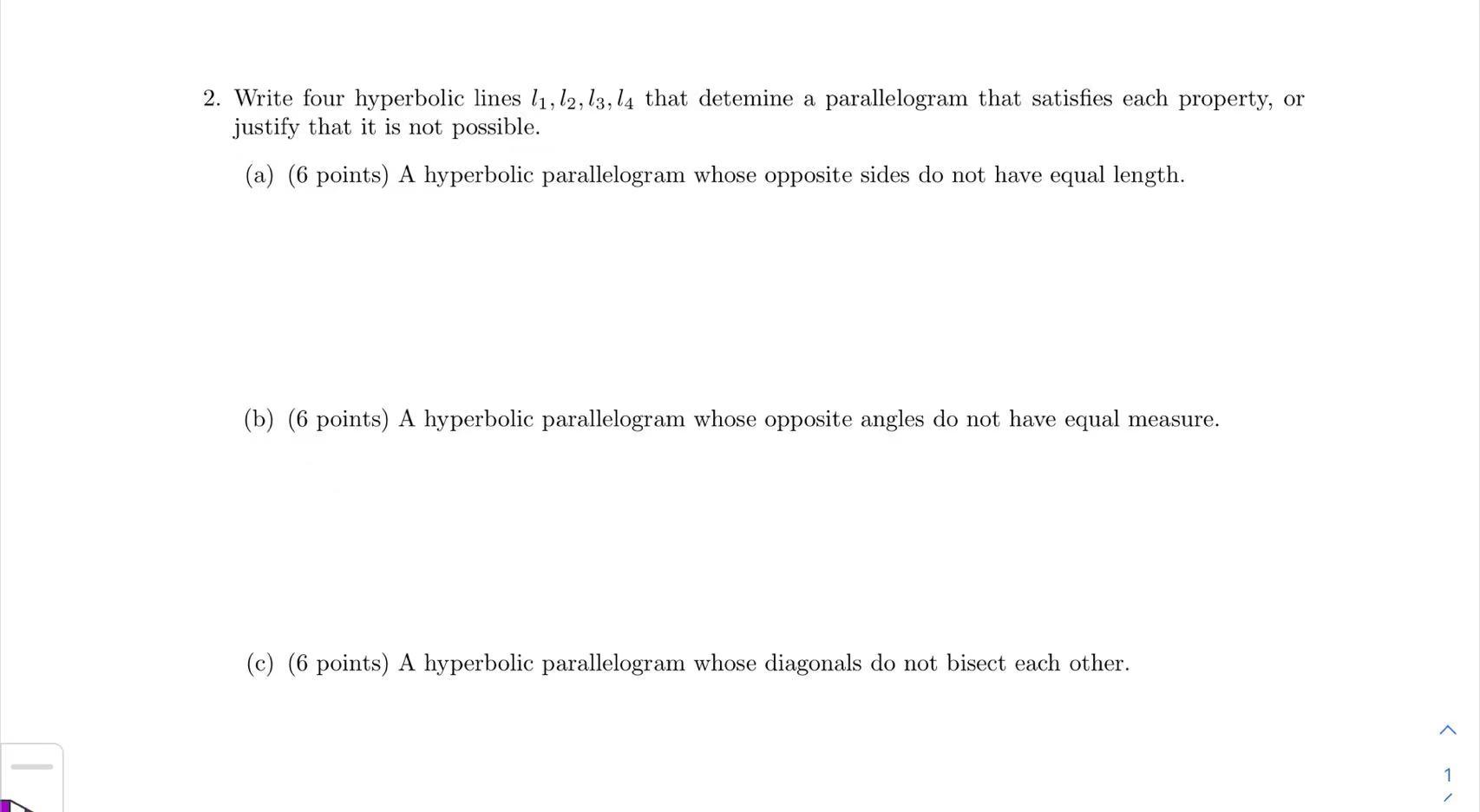 Solved 2. Write four hyperbolic lines 11, 12, 13, 14 that | Chegg.com