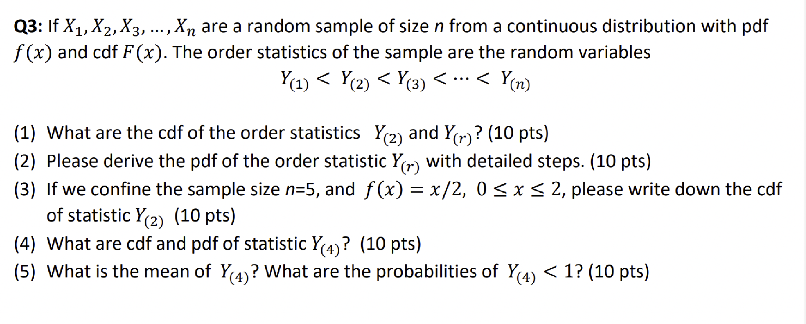 Solved Q3: If X1,X2,X3,…,Xn are a random sample of size n | Chegg.com