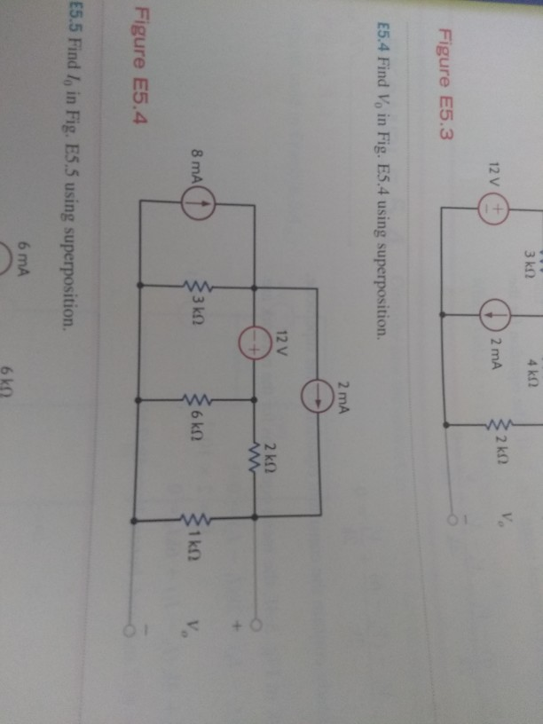 Solved 3 kn 2 mA Figure E5.3 E5.4 Find Vo in Fig. E5.4 using | Chegg.com
