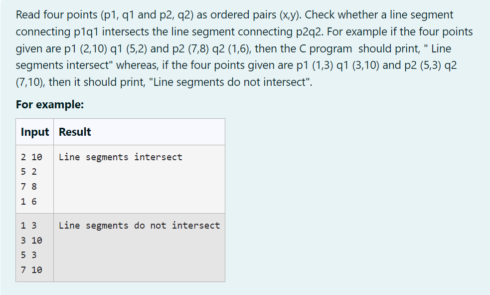 Solved Read four points (p1,q1 and p2,q2) as ordered pairs | Chegg.com
